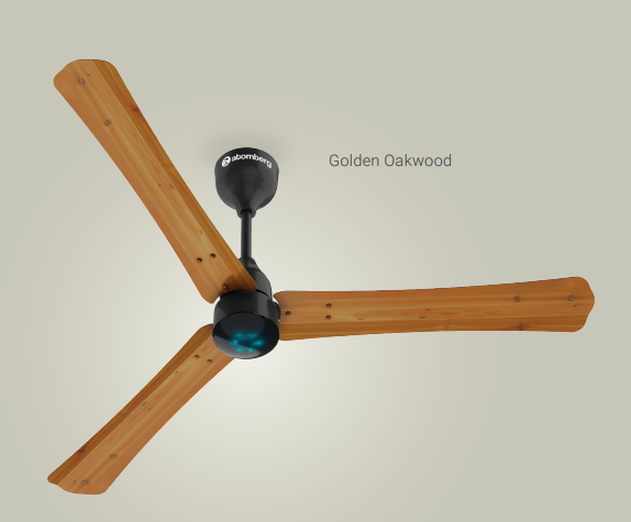 Atomberg, Renesa+ Wooden, Ceiling Fan, Golden Oakwood Colour | BuidingSteps