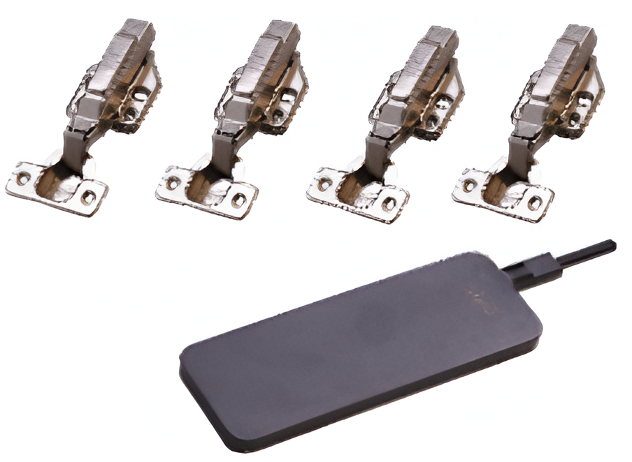 The Smart Push - Soft Close, Fitting with 5 Click-On Hinges - Grey ...