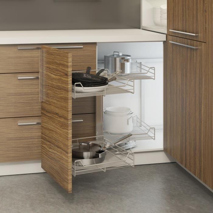Moving Corner for blind corner cabinet, 900 / 1000 mm width - Chrome ...
