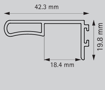 Aluminium Profile, Handle Profile 3000 mm, Champagne | BuidingSteps
