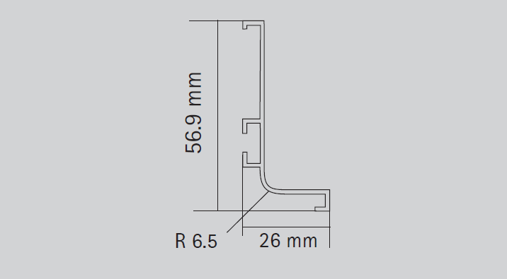 Aluminium Profile, Gola profile L Type, Stainless steel finish ...